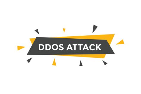ddos attack text button ddos attack speech bubble ddos attack text