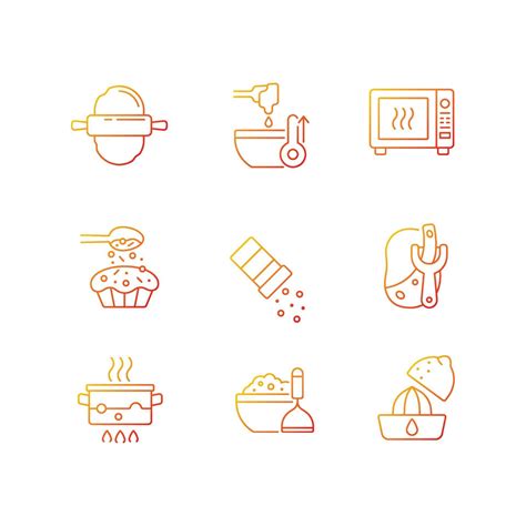 Cooking Gradient Linear Vector Icons Set 3221281 Vector Art At Vecteezy