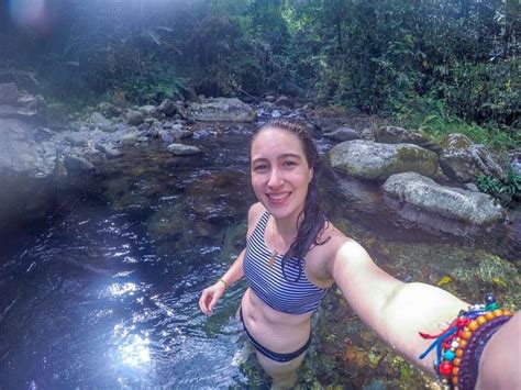 Swimming In The Bornean Rainforest High Neck Bikinis Swimming Borneo