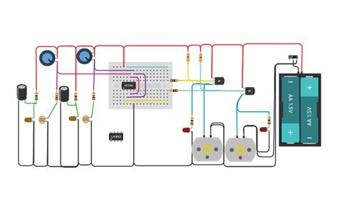 Circuit Design Line Follower Robot Tinkercad