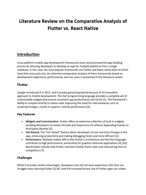 Comparative Analysis Of Flutter Vs React Native Pdf Mobile App