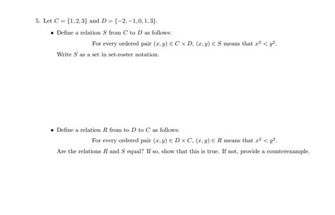 solved 5 let c {1 2 3} and d { 2 1 0 1 3 define