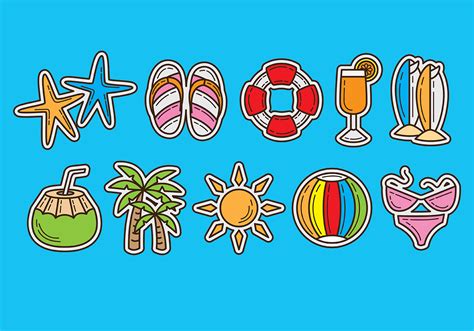 Beach Vector Icons 114946 Vector Art At Vecteezy