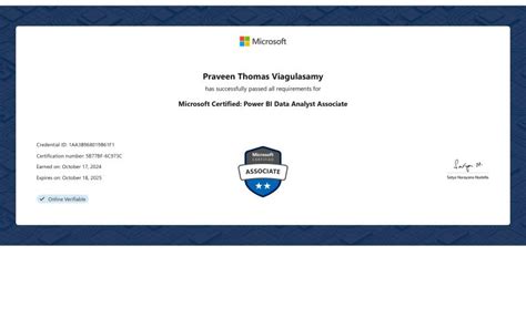 Praveen Thomas Viagulasamy On Linkedin Pl300 Powerbi Datadriven Dataanalytics