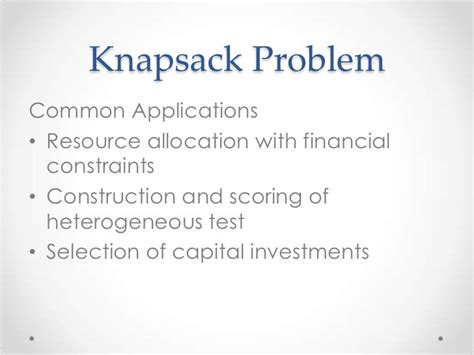 Knapsack Problem
