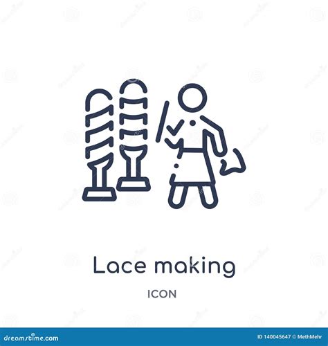 Linear Lace Making Icon From Activity And Hobbies Outline Collection Thin Line Lace Making