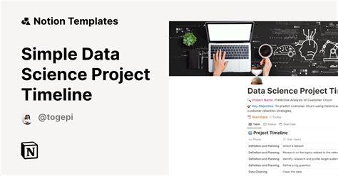 Simple Data Science Project Timeline Template By Togepilinhvuu Notion Marketplace