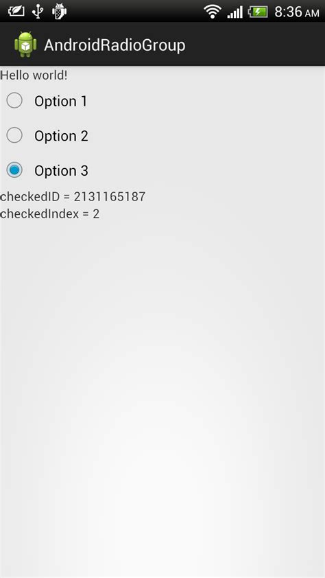 Android Er Read Index Of The Checked Radiobutton In Radiogroup