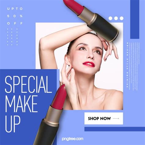 간단한 일러스트 패션 컬러 블록 메이크업 립스틱 Sns 배너 템플릿 Psd 다운로드 디자인 자료 다운로드 Free Beauty Products Makeup