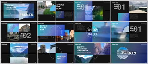 최소한의 프레 젠 테이 션 디자인 검은 배경에 요소와 포트폴리오 벡터 템플릿 프레 젠 테이 션 슬라이드 전단지 전단지 브로셔