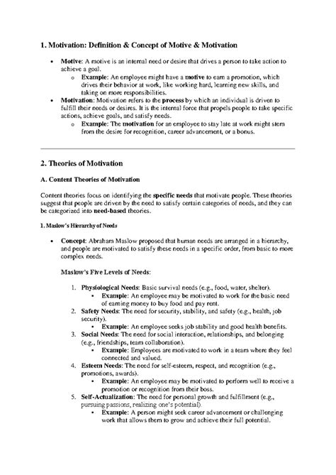 Chapter No3 Ob Notes 1 Motivation Definition And Concept Of Motive