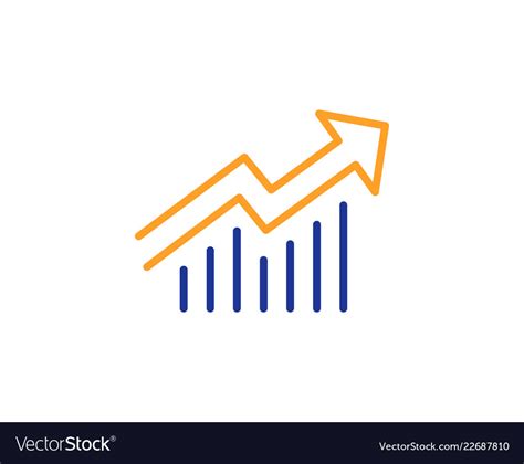 Chart Line Icon Report Graph Sign Royalty Free Vector Image