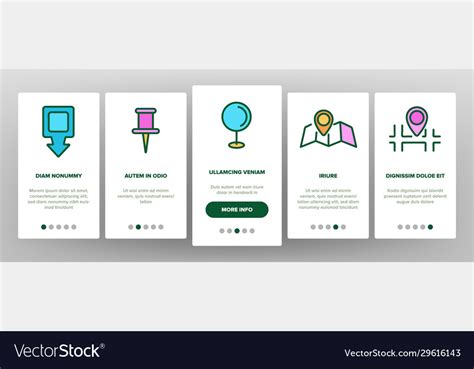 Marker Pointer Gps Map Onboarding Icons Set Vector Image