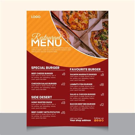 Premium Vector Professional Menu Design