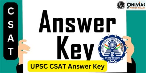 Upsc Csat Answer Key Download Csat 2023 Answer Key Pdf Pwonlyias