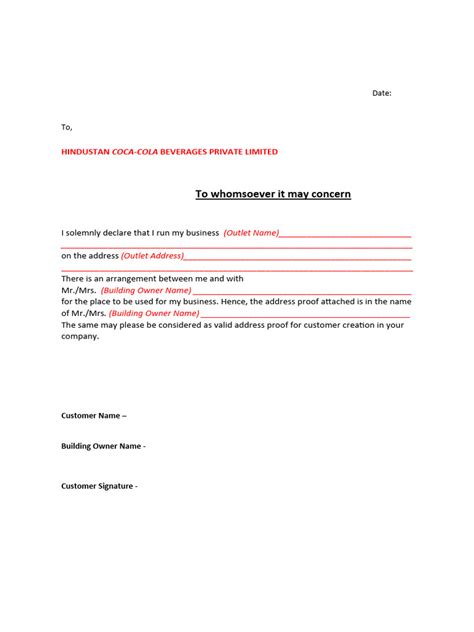 Address Proof Declaration Form Pdf