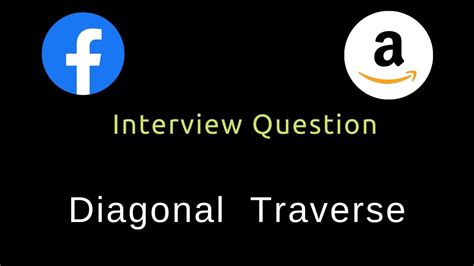 Diagonal Traverse Hashmap Facebook Amazon Interview Question