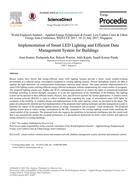 pdf implementation of smart led lighting and efficient data