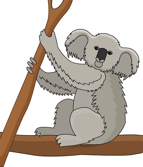 Koala Clip Art Koala Clipart Smiling Koala Bear Hangs On Tree