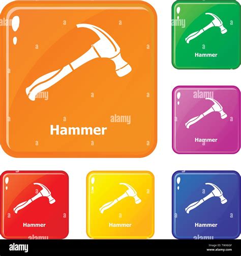 Hammer Icons Set Vector Color Stock Vector Image And Art Alamy
