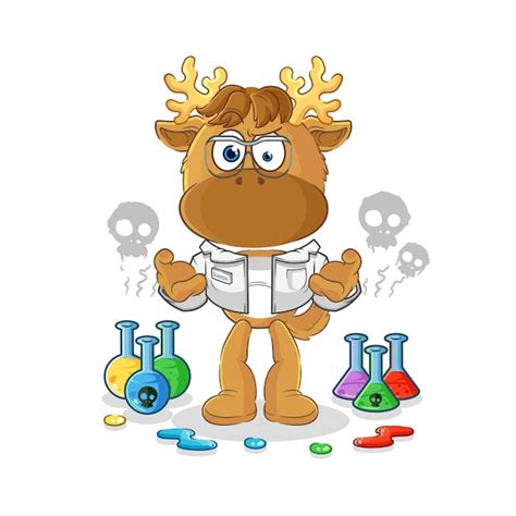 Premium Vector Moose Mad Scientist Illustration Character Vector