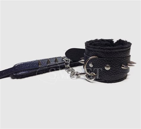 Custom Made Welcome Sex Slave Bondage Restraints Adult Roleplay Punk Style Spike Rivet Black