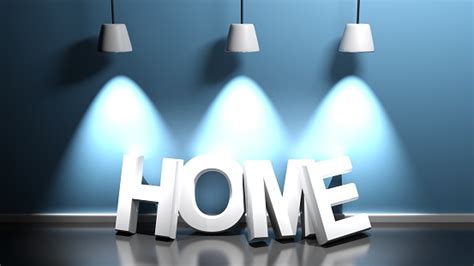 파란색 벽에 기대어 있는 홈 쓰기 3d 렌더링 일러스트레이션 3차원 형태에 대한 스톡 사진 및 기타 이미지 3차원 형태 가정 생활 개념 Istock