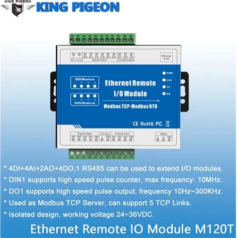 Modbus Tcp Rj45 Ethernet Remote Io Module For Fieldbus Automation Built