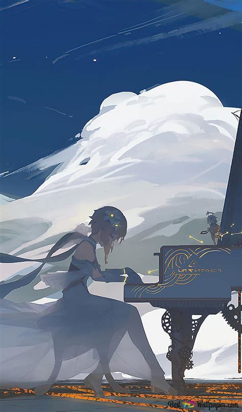 Lumine Playing The Piano Close To Nature Genshin Impact 4K Wallpaper Download