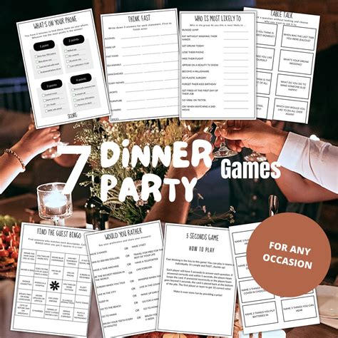 Printable Dinner Party Gamesdinner Table Party Gamest Bachelorette