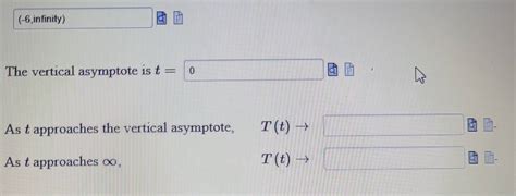 Solved 6infinity The Vertical Asymptote Is T 0 As T Approaches