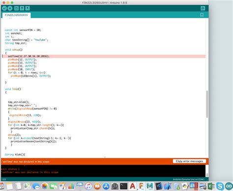 Setup Time Error Programming Arduino Forum