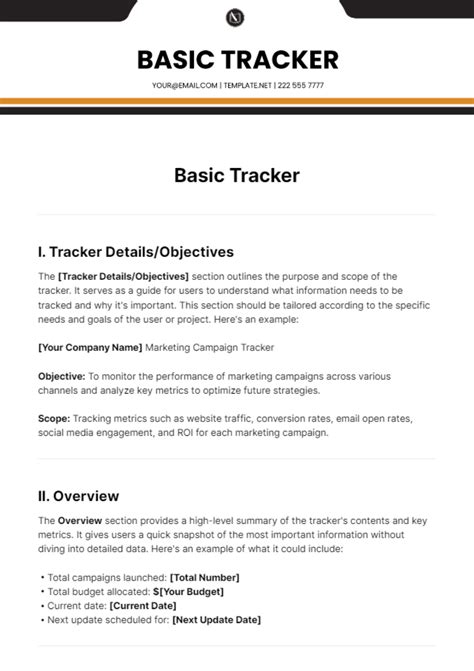 Free Basic Tracker Template To Edit Online