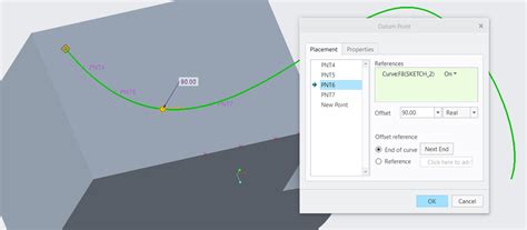 Adding Point Set Along The Curve At Specific Gap Ptc Creo We Are 3d