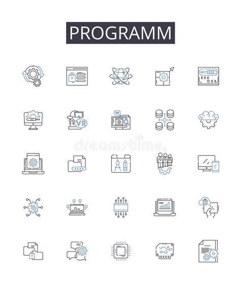 Programm Line Icons Collection Adventure Safari Wildlife Excitement Exploration African