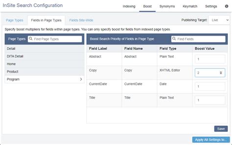 CMS 10 6 Setting Boost Multipliers For Fields In Page Types