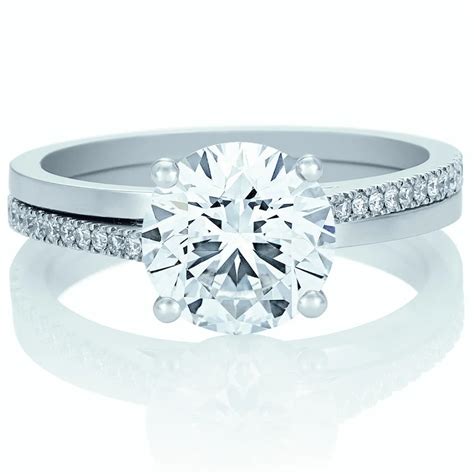 Кольцо тиффани с одним бриллиантом - 82 фото