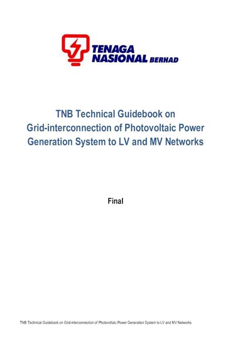pdf tnb technical guidebook on grid interconnection of photovoltaic