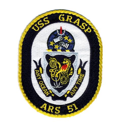 Uss Grasp Ars 51 Iron On Patch Us Navy Coins
