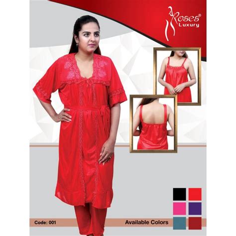 Nighty Set 3 Piece Women Romantic Night Dress Hot Bridal Night Suit