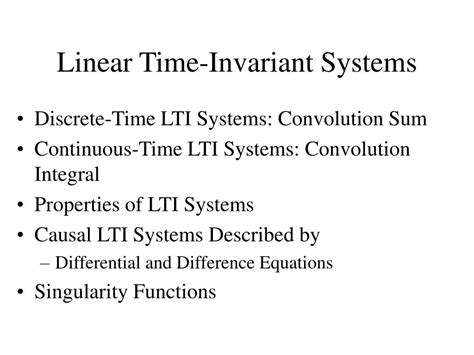 ppt linear time invariant systems powerpoint presentation free
