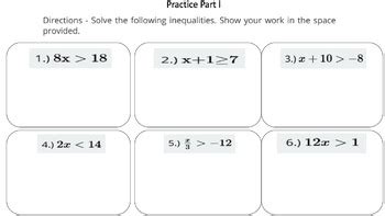 Solving And Graphing One Step Inequalities PowerPoint Lesson With Printables
