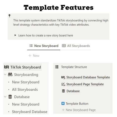 Tiktok Storyboard Notion Template Plan Your Video Content Tiktok Video Planner Storyboard