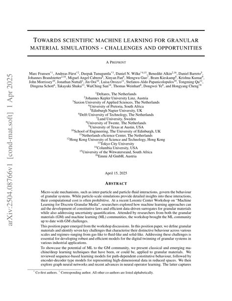 Pdf Towards Scientific Machine Learning For Granular Material