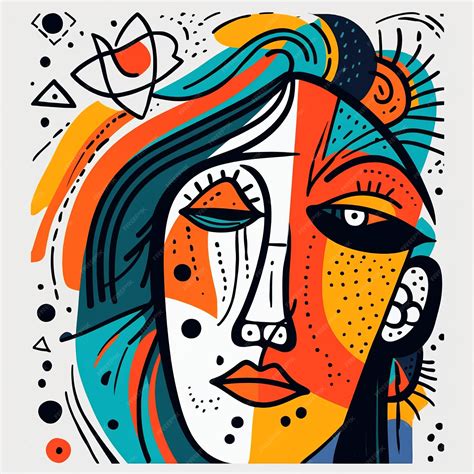 Premium Ai Image Colorful Abstract Woman Face Illustration