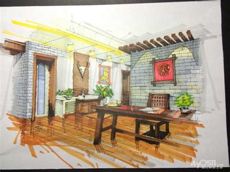 手绘效果图手稿 手绘效果图线稿 手绘效果图 大山谷图库