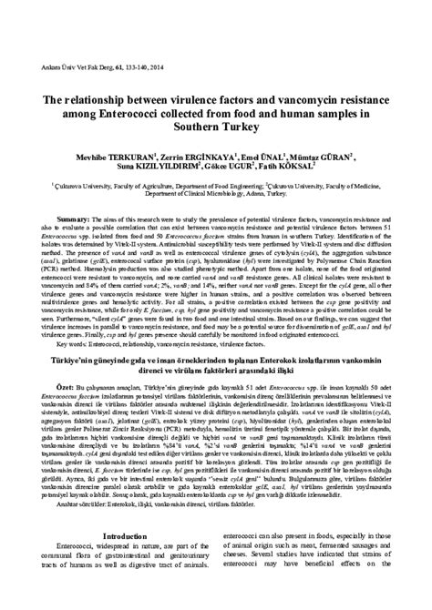 Pdf The Relationship Between Virulence Factors And Vancomycin