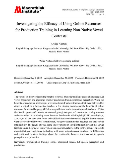 Pdf Investigating The Efficacy Of Using Online Resources For