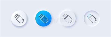 Usb Stick Line Icon Computer Memory Component Sign Data Storage Line