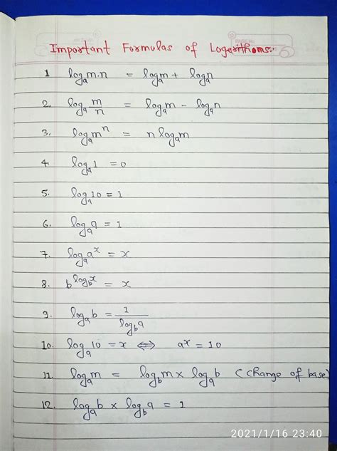 Important Logarithm Formulas Maths And Physics With Pandey Sir